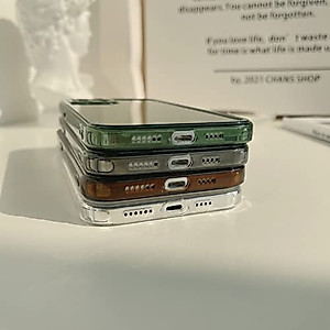 ZTOFERA Case for iPhone 12 Pro Max 6.7 inch,Clear Soft Silicone Bumper Protective Retro Color Transparent Shockproof Phone Case - Green