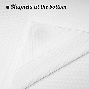 Mrs Awesome Embossed Microfiber Fabric Stall Shower Curtain Liner 48 x 72 inches, Washable and Water Repellent, White