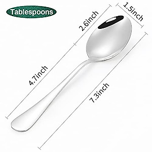 16-Piece Dinner Spoon set,7.3" Tablespoons,Silverware Spoons,Food Grade Stainless Steel Spoons Set for Eating Soup,Cereal - Mirror Polished Dishwasher Safe,Metal Spoons for Everyday Use