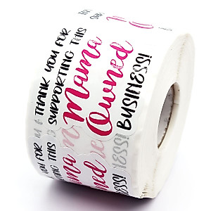 Thank You for Supporting This Mama Owned Stickers,Thank You Stickers,Handmade Stickers,Small Shop Stickers,Envelopes Stickers for Small Business, Online Retailers,Handmade Goods,500 Labels Per Roll