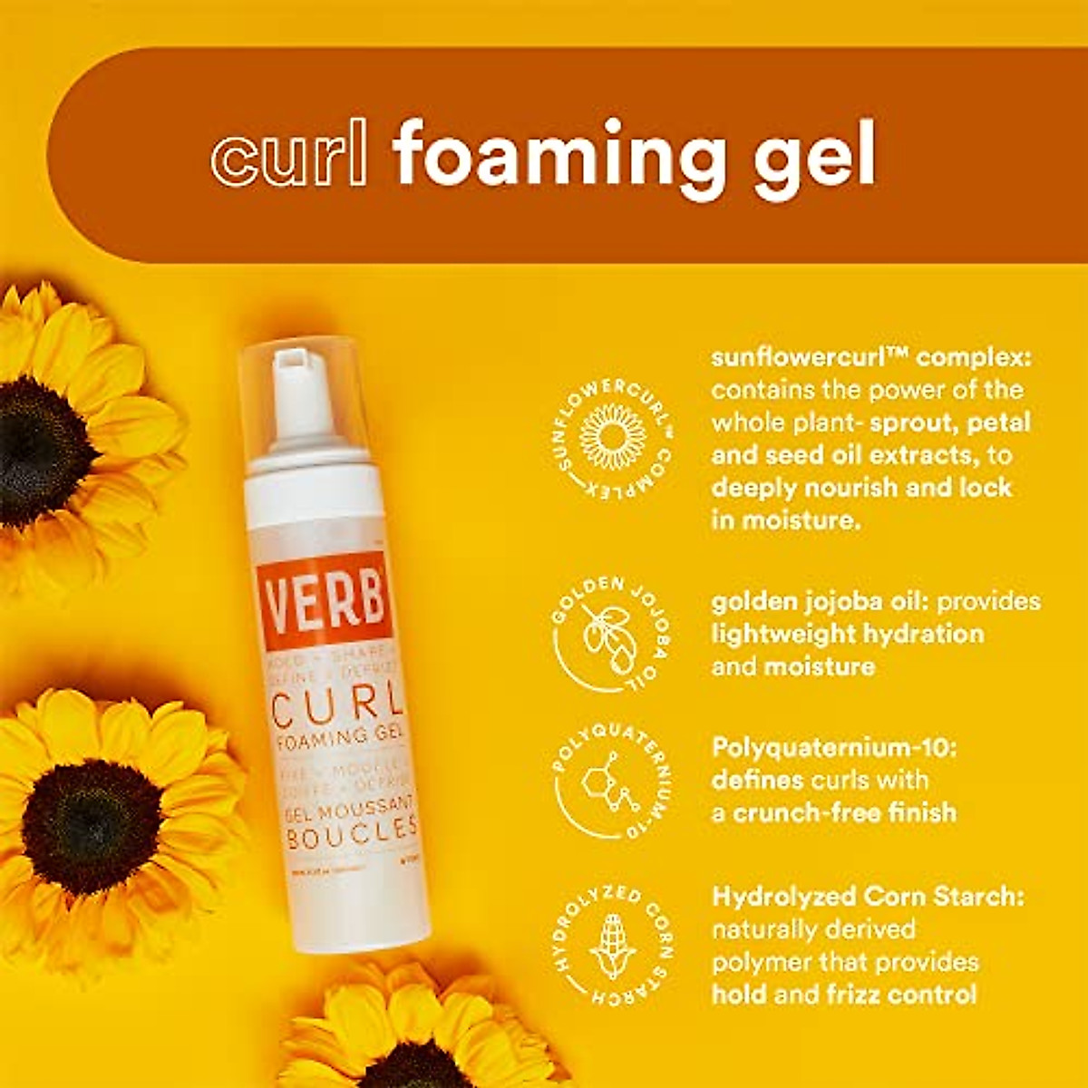 VERB Curl Defining Foaming Gel for Frizz Control and Hydration, 6.7 fl oz