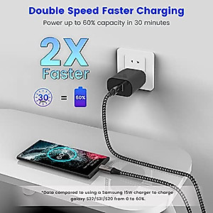 S23 S22 S21 Super Fast Charger Type C, EASDMN 25W PD/PPS USB C Fast Wall Charger Block & 10FT Super Long Fast Charging Cable for Samsung Galaxy S23/S22/S22 Ultra/S22+/S21/Plus/S20/Note 20/Z Fold 3/A53