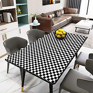 Qianglive Black and White Contact Paper Mosaic Checkered Peel and Stick Wallpaper 17.3"x120" Lattice Self Adhesive Waterproof Vinyl Roll for Bathroom Kitchen Backsplash Cabinets Shelf Liners Drawers