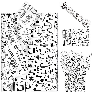 100 Sheets 20 * 14 Inches Musical Note Tissue Paper Music Design Gift Wrapping Tissue for Birthday Baby Shower Wedding Christmas Music Concert 50s Theme Party DIY Craft
