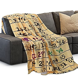 Vintage Library Due Date Throw Blanket 60 x 50'' Book Lovers Gifts Library Card Plush Blanket Reading Blanket Bookish Literary Librarian Gifts for Bookworm Graduation Dorm Bed Sofa Couch Women Men