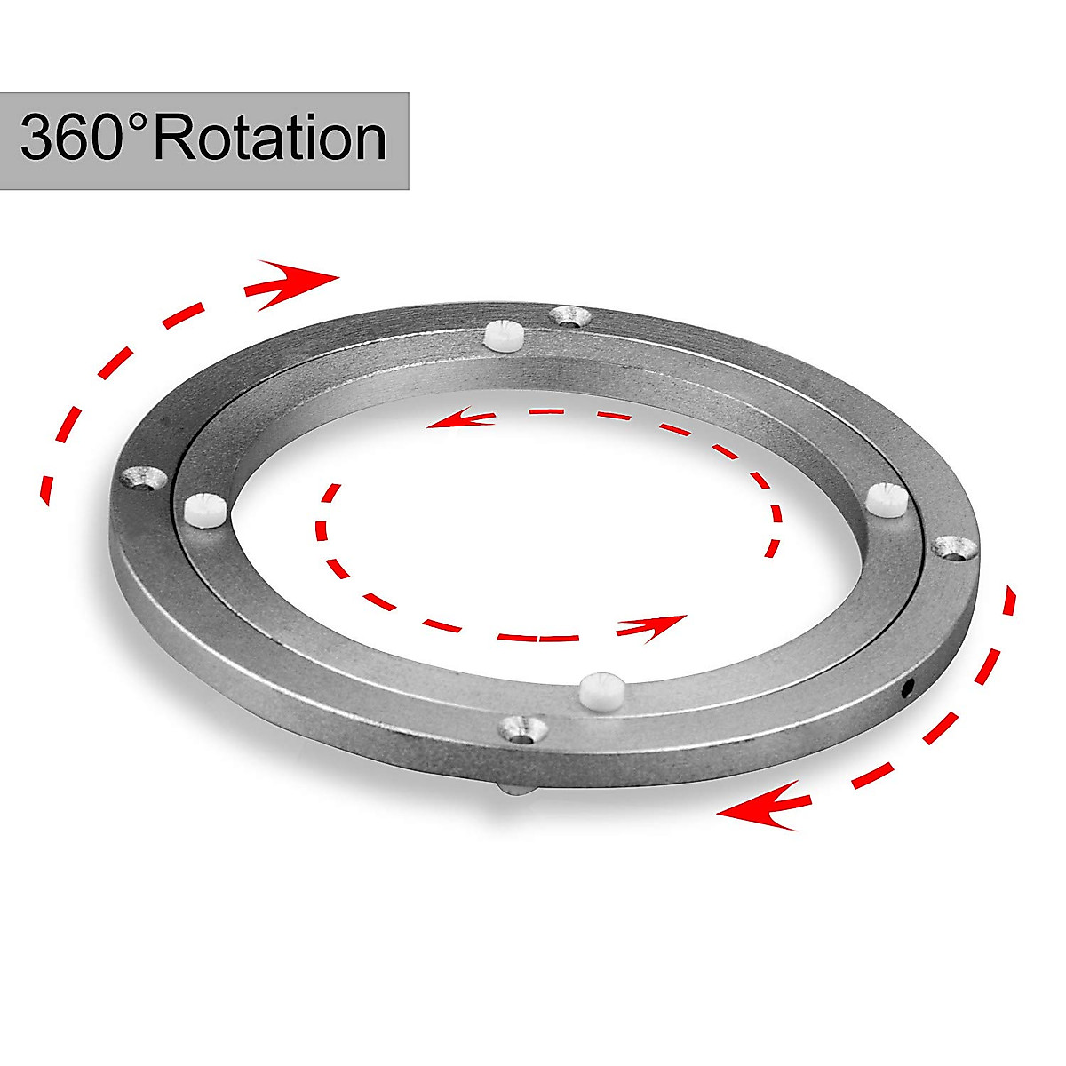CBTONE 12 Inch Aluminum Lazy Susan Bearing Turntable Bearings 300mm Silver Turntable Swivel Plate Hardware for Dining-Table