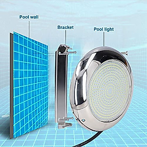 DJDK Pond Lights,Stainless Steel LED Pool Light 12V 35W White Color IP68 Waterproof LED Underwater Pond Lights with 468 Light Chips for Garden Swimming Pools(Shell Without Pattern)