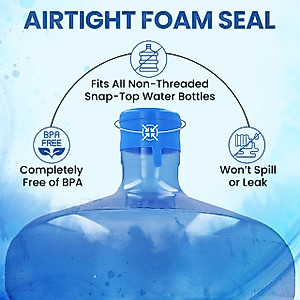 [10 Pack] USA Made 3 & 5 Gallon Water Bottle Caps - Spill Proof 5 Gallon Water Jug Cap fits 2, 3, 5, 6 Gallon Water Jugs - 5 Gallon Water Jug Lid - Lids for 5 Gallon Jug Cap, 3 Gallon Water Jug Cap