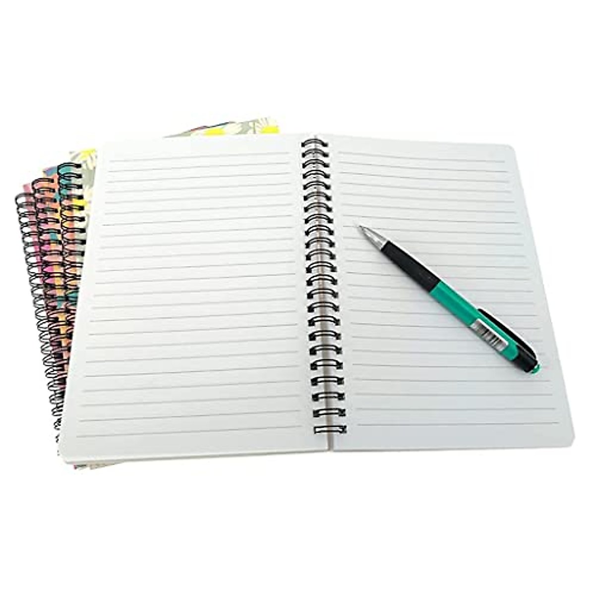 4 Pack A5 Spiral Notebook Journal,Wirebound Ruled Sketch Book Notepad Diary Memo Planner, A5 Size (8.3X5.7") & 80 Sheets (Leaf & Flower)