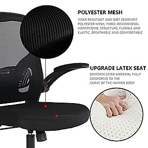 Home Office Desk Chair Set of 8 Ergonomic Office Chair with Rocking Lock Mesh Office Chair Black Computer Desk Chair Adjustable Height Swivel Chair
