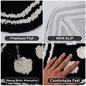 Dice Rug - Unique Dice Decor Tufted Rug Dice Bath Mat for Tub Cool Bedroom Aesthetic Bathroom Shower Absorbent Nonslip Home Decor - Y2K Rug for Alt Room Decor 31"X23" (Black)