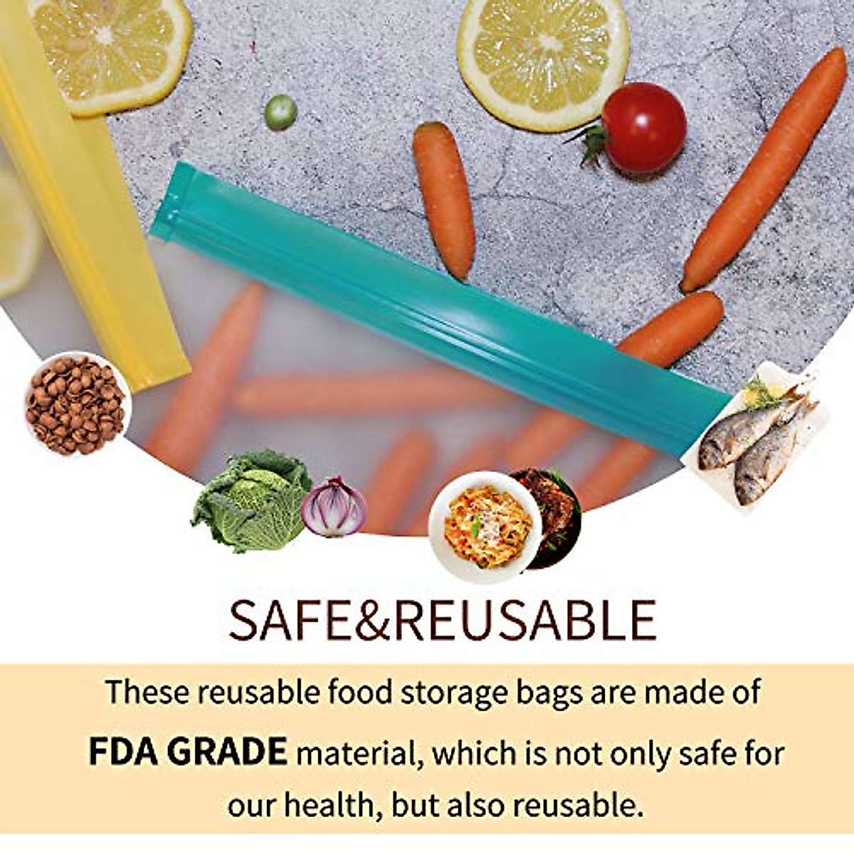 Jagrom 22 Pack Reusable Storage Bags 4 Gallon & 9 Sandwich Lunch Bags & 9 Small Kids Snack Bags For Food, EXTRA THICK Leak Proof Reusable Food Bags, Freezer Bags, Reusable Zipper Bags, BPA FREE…