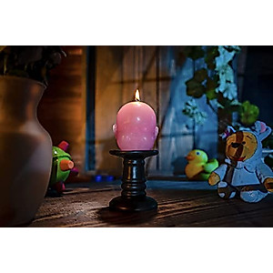 Pink Baby Head Skeleton Candle 4"H - Skeleton Shows When Burning, Burns for 4.5 Hours! - Weird Candle Gifts for Friends - by Gute - Goth Gifts, Goth Home Decor, Spooky Candles, Scary Novelty Candles