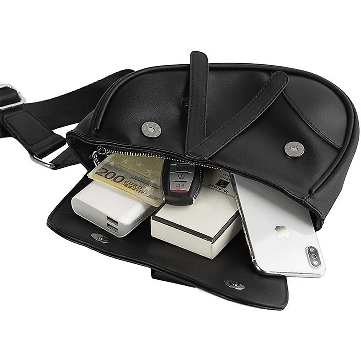 Sling Bag Fashion Saddle Bag Leather Crossbody Backpack Daypack for Men & Women