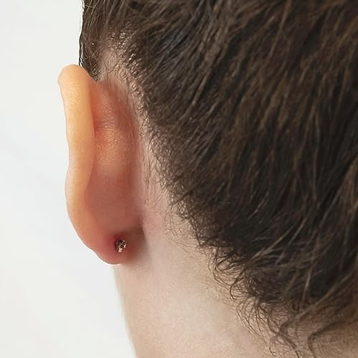 14K White Gold 5MM Ball Stud Earrings for Women