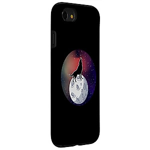 iPhone SE (2020) / 7 / 8 Cosmic Wolf Howling Moon Space Arctic Wolves Watercolor Case