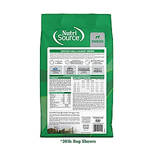 NutriSource Choice Dry Dog Food, Chicken and Barley, 30LB