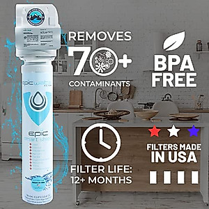 Epic Water Filters Smart Shield. Under Sink Water Filter, Inline NSF 53 Water Filter. Direct Connect DIY Install for Under Sink. USA Made Tap Water Filtration System. No Water Wasted