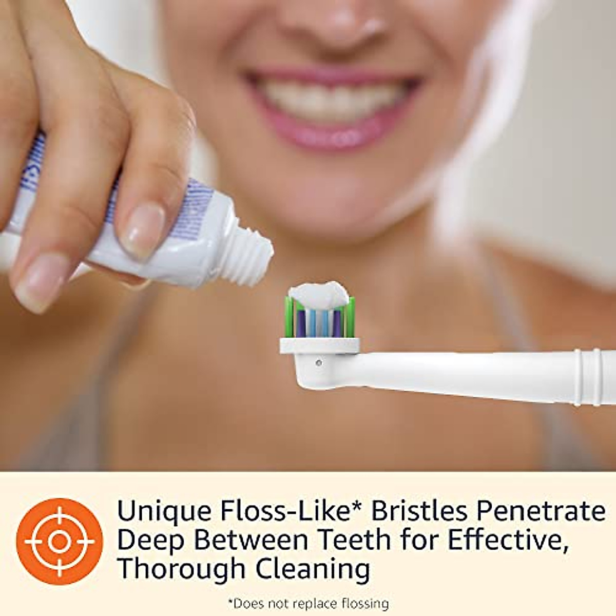 Amazon Basics Flossing Replacement Brush Heads, 3 Count, 1-Pack (Fits most Oral-B Electric Toothbrushes) (Previously Solimo)