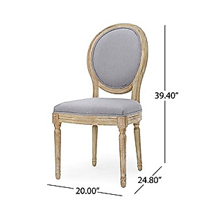 Christopher Knight Home Phinnaeus Fabric Dining Chairs, 2-Pcs Set, Light Grey