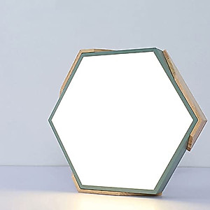 Close to Ceiling Lights, Creative Hexagon Ceiling Light Close to Ceiling LED Light Three-Color Dimmable Ceiling Light Nordic Indoor Ceiling Lamp Acrylic Lampshade Ceiling Lights for Living Room Bedro