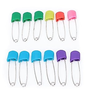 Diaper Pins Baby Safety Pins, Large Colored Safety Pins, Stainless Steel Safety Locking Baby Cloth Diaper Nappy Pins (#3)