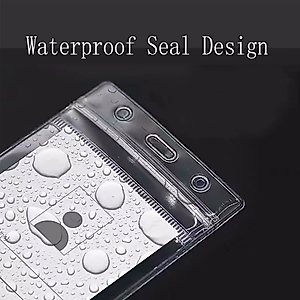 30 Pack Lanyards with ID Holder, Waterproof ID Holder with Lanyard (Assorted Rainbow 6 Colors)