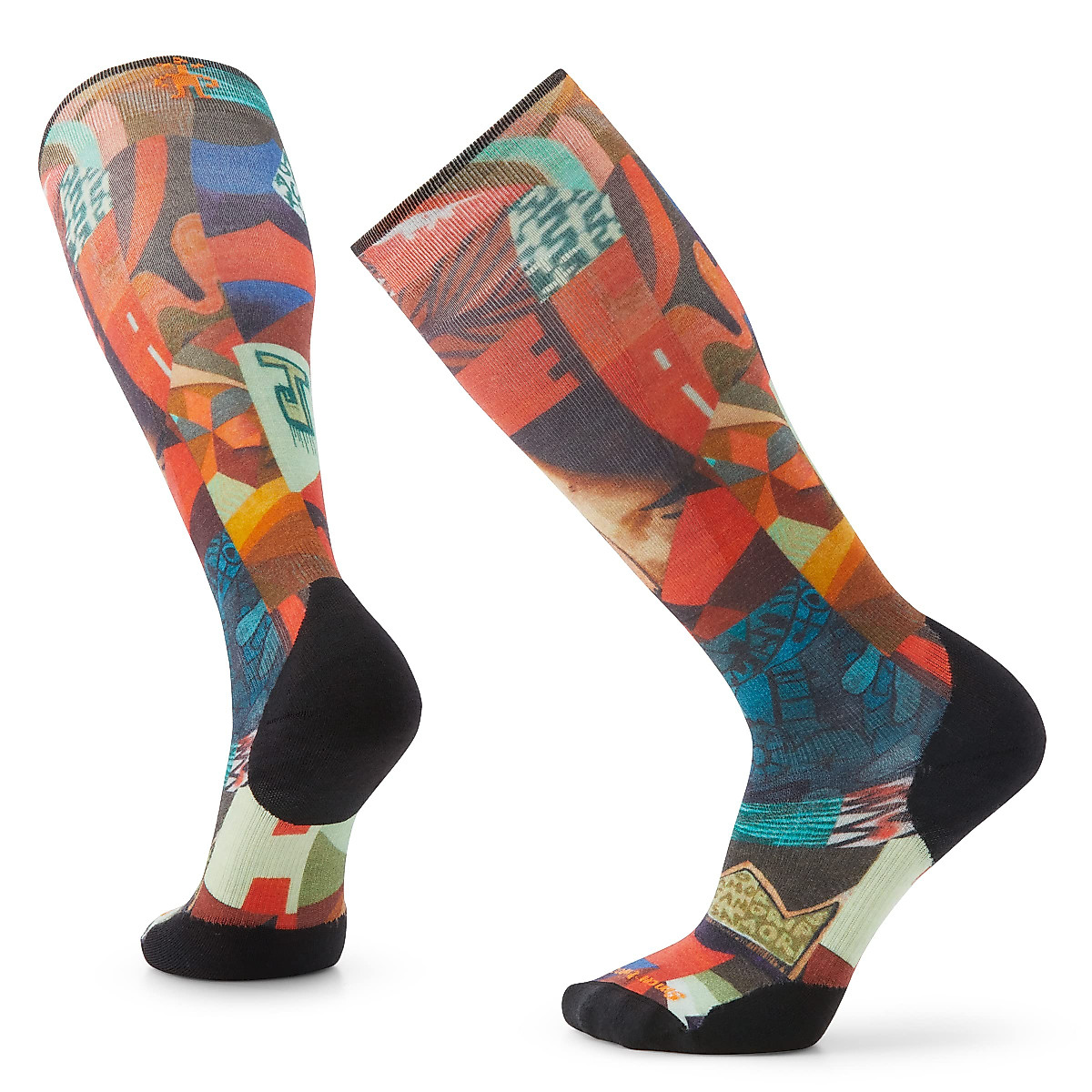 Smartwool Ski Always Explore Print Targeted Cushion Merino Wool Over The Calf Socks For Men and Women, Multi Color, X-Large