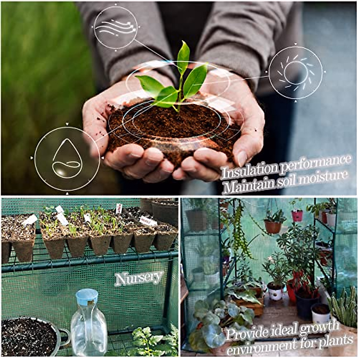 KOKSRY Mini Greenhouse,Greenhouses for Outdoors,Portable Walk in Green House for Garden Plants That Need Frost Protection and Away from Pests, Animals(56"x30"x76")-Green