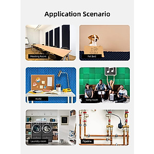 TEMGCUAM 48 Pack Acoustic Foam Panels |1 "x12 "x12" Rapid Recovery Acoustic Wall Panels |High Density Sound Reducing Panels for Home Studio |With Adhesive Stickers 240PCS (24 Black+24 Red)