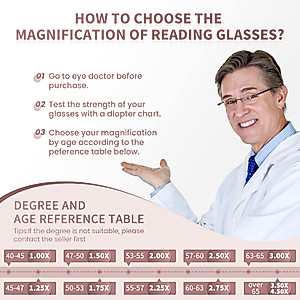 miyya Fashion Reading Glasses for Women,Oprah Style Oversized Blue Light Readers Prescription Eyeglasses 6 pack 1.25