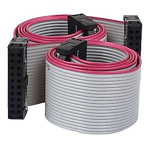 uxcell IDE PATA Extension Flat Ribbon Cable, Female to Female, 50 cm, 2.54 mm, 20-Pin, 2 Pieces