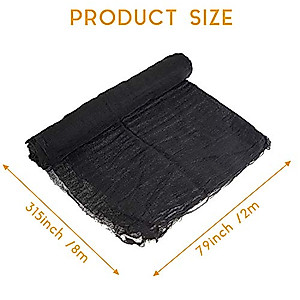 79 x 315 Inch Halloween Creepy Cloth Spooky Cheesecloth Gauze Hanging Cheesecloth for Halloween Scary Party Supplies Haunted House Doorway Stairway Window Table Wall Decorations (Black)