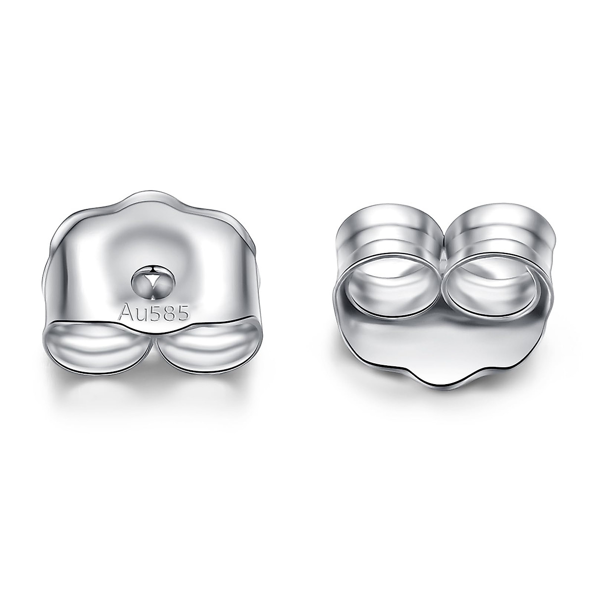 White Gold Earring Backs 14K Solid Gold 0.17 Grams AU585 Butterfly Real Earrings Backs Replacements for Studs 585 Hypoallergenic Pierced Secure