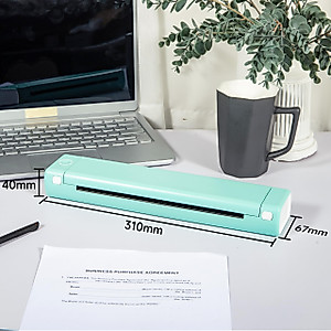 Phomemo M08F Portable Printers Wireless for Travel, Support 8.5" X 11" US Letter,Bluetooth Thermal Printer Compatible with iOS, Android, Laptop, Inkless Mobile Printer for Travel, Office, Home, Cyan