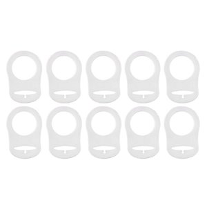 FENICAL 10 Pieces Pacifier Silicone Adapter Rings Baby Holder and Clip MAM-Compatible (Soft &Transparent)