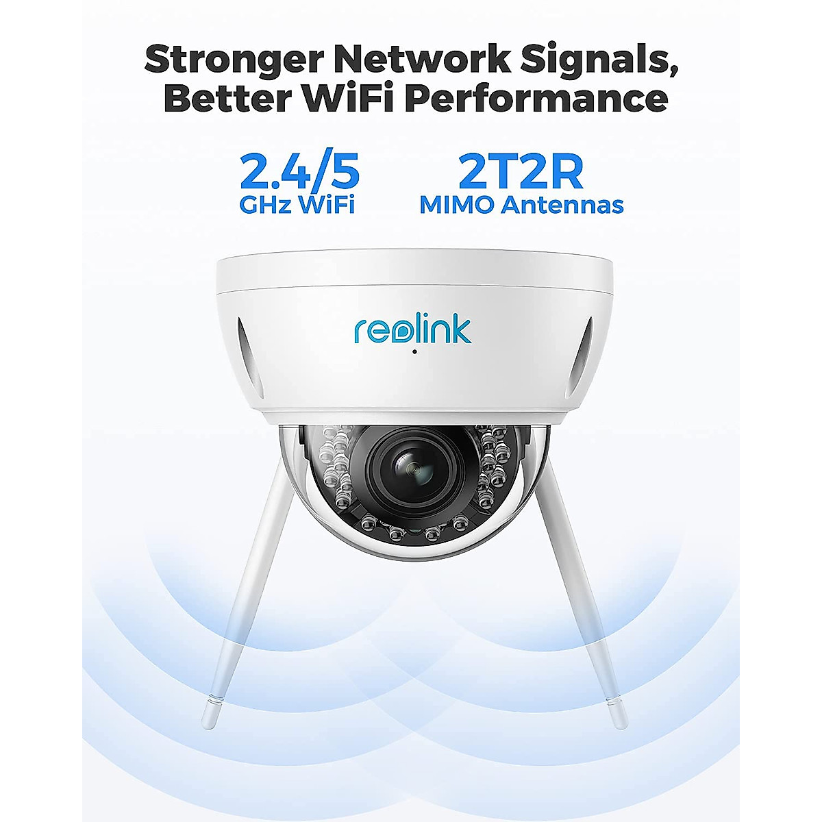 REOLINK RLC-542WA - 5MP HD Outdoor Camera for Home Security, Dual Band WiFi Security Camera with Person/Vehicle Detection, IK10 Vandal Proof, 5X Optical Zoom, 2.4/5 GHz WiFi, Time Lapse, Non-PT