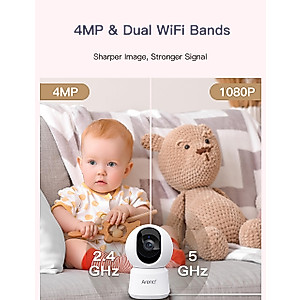 ARETI 5ghz WiFi Security Camera Indoor, 4MP Plug-in Pet Dog Camera with Phone App, Baby Home Cam 2.4G/5G Dual-Band, AI Motion Detection, Auto Tracking, 2-Way Talk, Night Vision, Works with Alexa 2PC