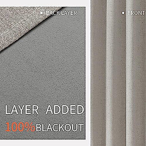 Joydeco Blackout Curtains 84 Inches Long for Bedroom, Room Darkening Curtains 84 Inches Long for Living Room, Textured Thermal Curtains 84 Inch Length 2 Panels Set(52x84 inch, Greyish White)