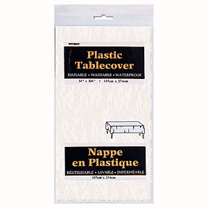 Unique Industries 5075 party tableware, 108" x 54", White