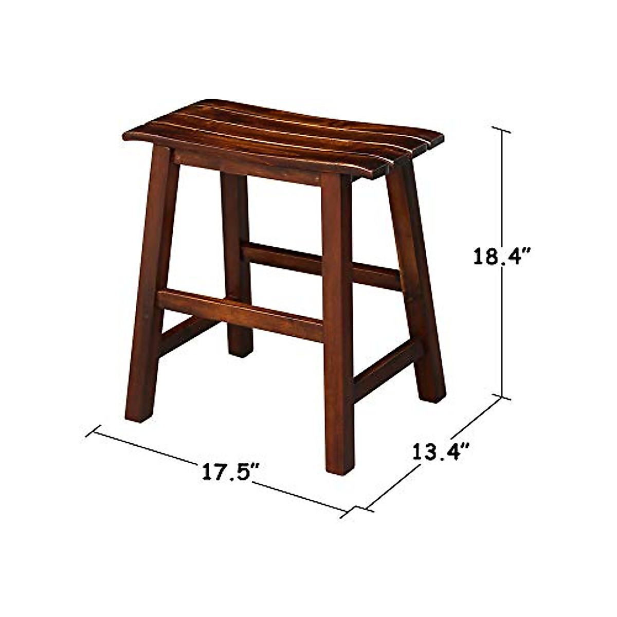 IC International Concepts International Concepts Slat Seat, 18-inch, Espresso,Brown Stool