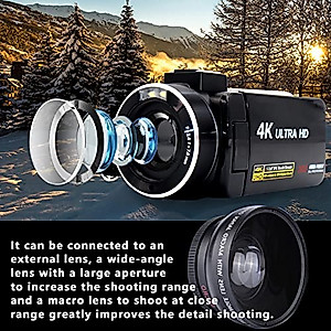Digital Video, Powerful Battery Touching Display Screen 4K Digital Video Intelligent Focusing for Indoors