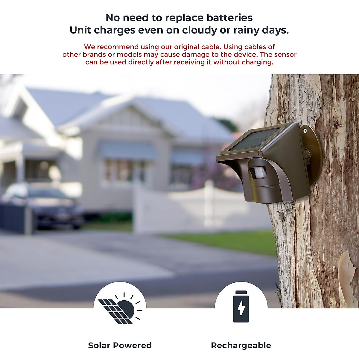 eMACROS 1/2 Mile Long Range Solar Wireless Driveway Alarm Outdoor Weather Resistant Motion Sensor & Detector-Security Alert System-Monitor & Protect Outside Property