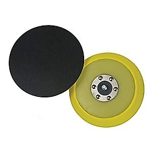 Lake Country Dual-Action Backing Plate, Flexible Plate with Hook-and-Loop Fastener, 5 Inch, Black and Yellow with Inner Steel Construction