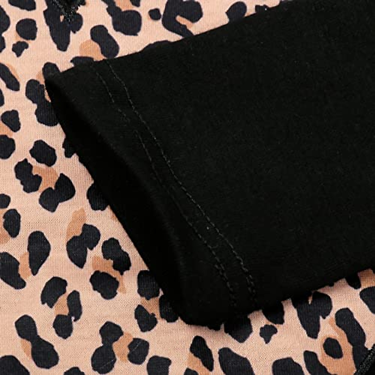 RETSUGO Toddler Baby Girls Leopard Heart Fall Winter Clothes Set Kids Valentine's Day School Girl Outfit Cute Pullover Shirt and Pants Set (6659-6T)