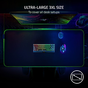 Razer Goliathus Chroma 3XL Gaming Mouse Pad: Micro-Textured Cloth Surface - Large to Cover Desk Setup - Chroma RGB - Optimized for All Sensitivity Settings and Sensors - Non-Slip Rubber Base