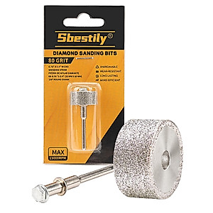 Sbestily Sanding Bits for Dremel Rotary Tool，Grinding Stone Diamond Sanding Drill Bits with 1/8" Shank - Tough Enough to Metal Rust Removal/Smoothing/Sharpening - 80 Grit 1 Pack