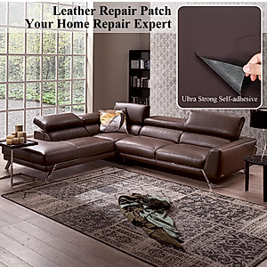 LakiBeibi Self Adhesive Leather Repair Patch, 16 x 31 Inch Leather Repair Tape Waterproof, DIY Leather Repair Patch for Sofa, Chair, Car seat, Couches, Handbages, Furniture (Dark Brown)