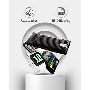 Access Denied Slim Money Clip Wallets For Men - Vegan Faux Leather Bifold Mens Wallet RFID Front Pocket Minimalist Credit Card Holder With Gift Box