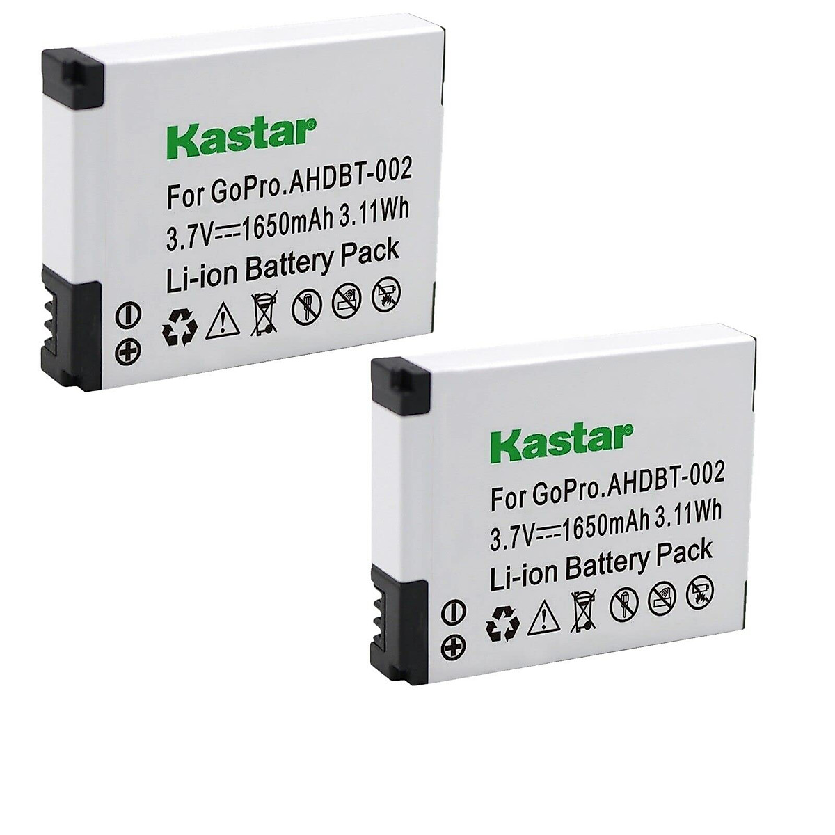 Kastar 2-Pack Battery Replacement for Gopro HD Motorsports Hero, Gopro HD Surf Hero, Gopro HD Hero Naked, Gopro HD Hero 960, GoPro Hero HD 1080p Digital Camera, Gopro HD HERO2 Outdoor Edition